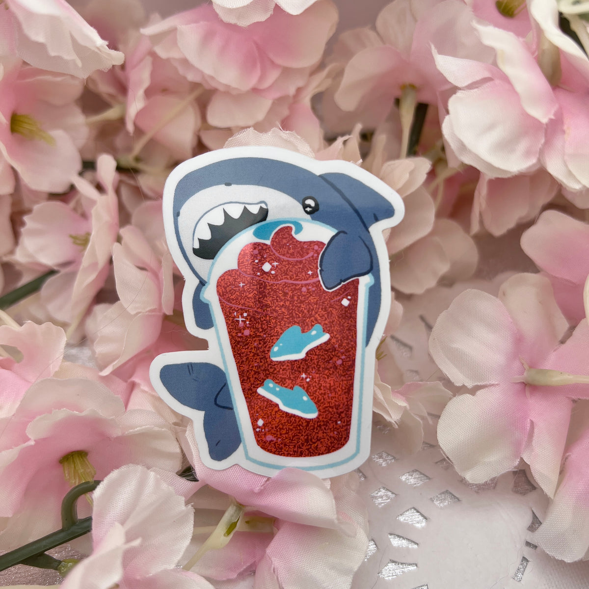 Shark Slushie ~ Pixie Dust Glitter Sticker – Woolblossom