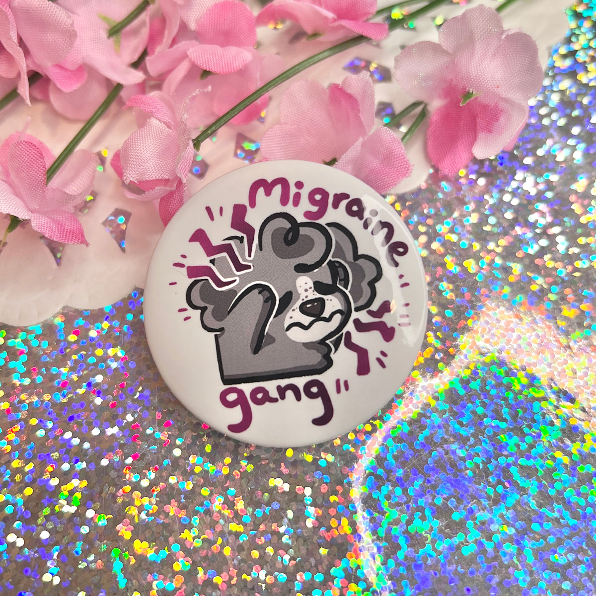 Migraine Gang ~ Button – Woolblossom