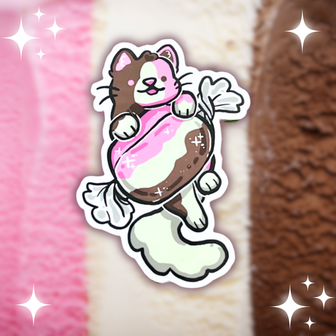 Polly the Neapolitan Cat Taffy ~ Sticker – Woolblossom