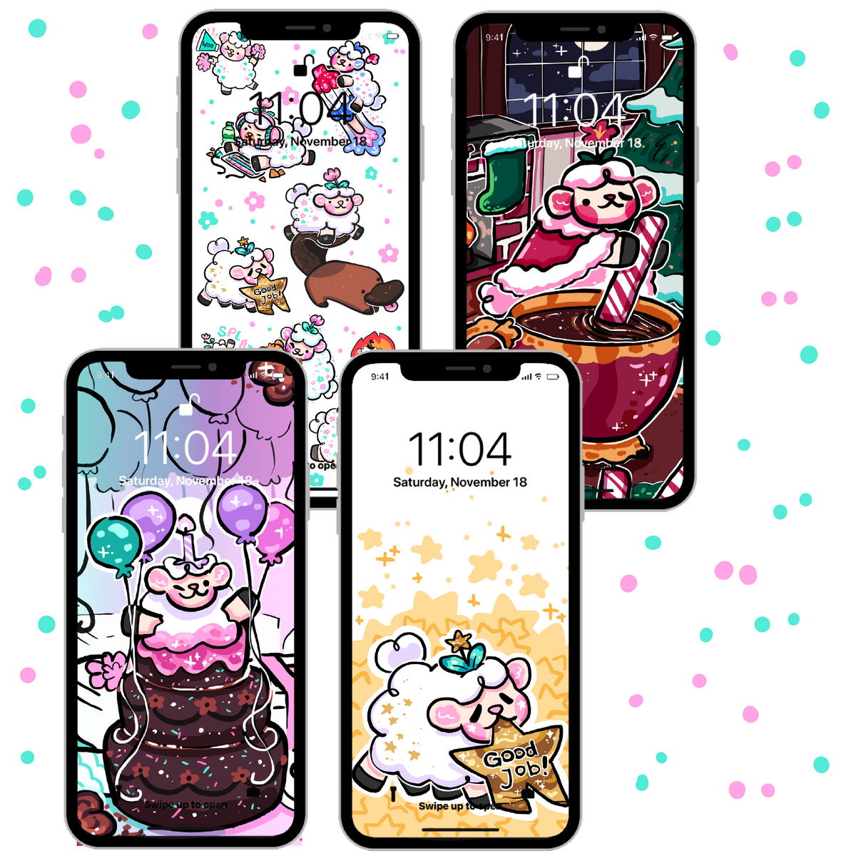 ~ DIGITAL DOWNLOAD ~ Phone Wallpaper Set: Sprout! – Woolblossom