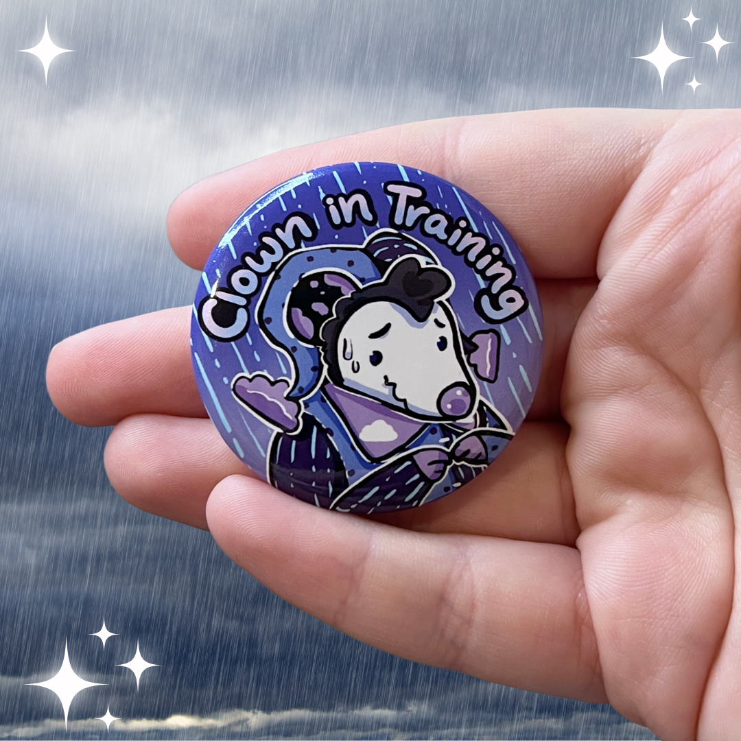 Clown in Training ~ Button – Woolblossom