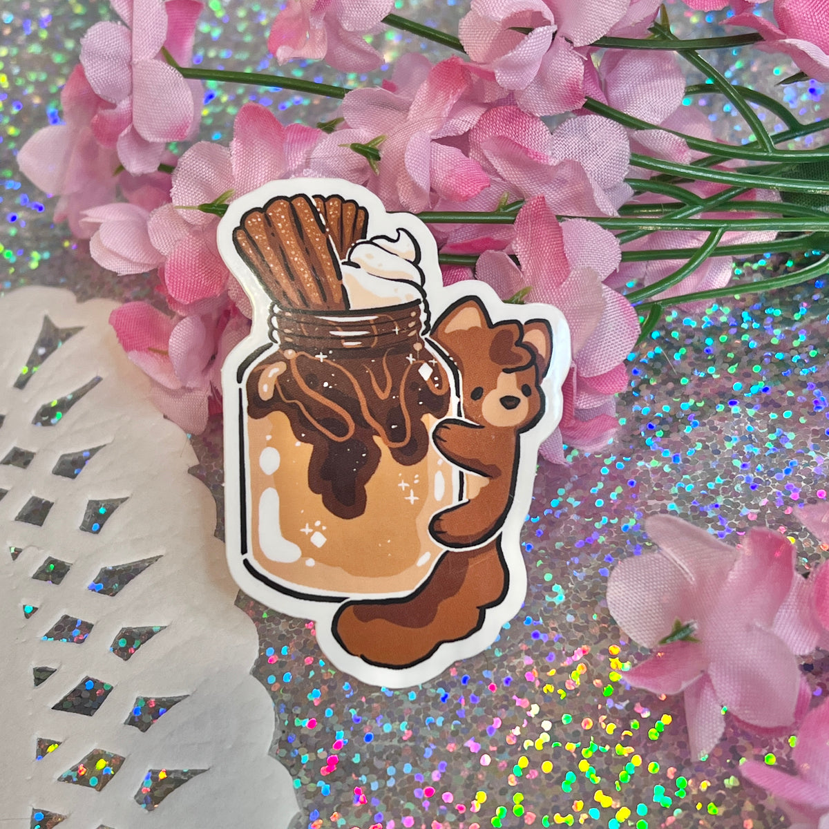 Churro Coffee Cat ~ Sticker – Woolblossom
